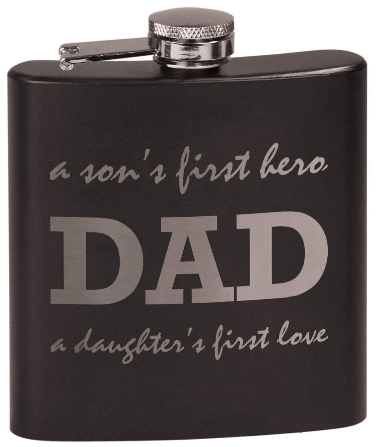 Custom Father's Day Quotes & Sayings Black Flask Set (Personalized ...