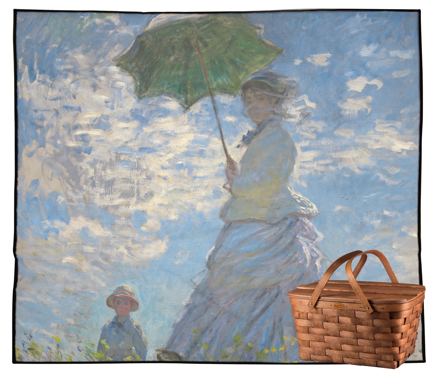 Promenade Woman by Claude Monet Outdoor Picnic Blanket - YouCustomizeIt