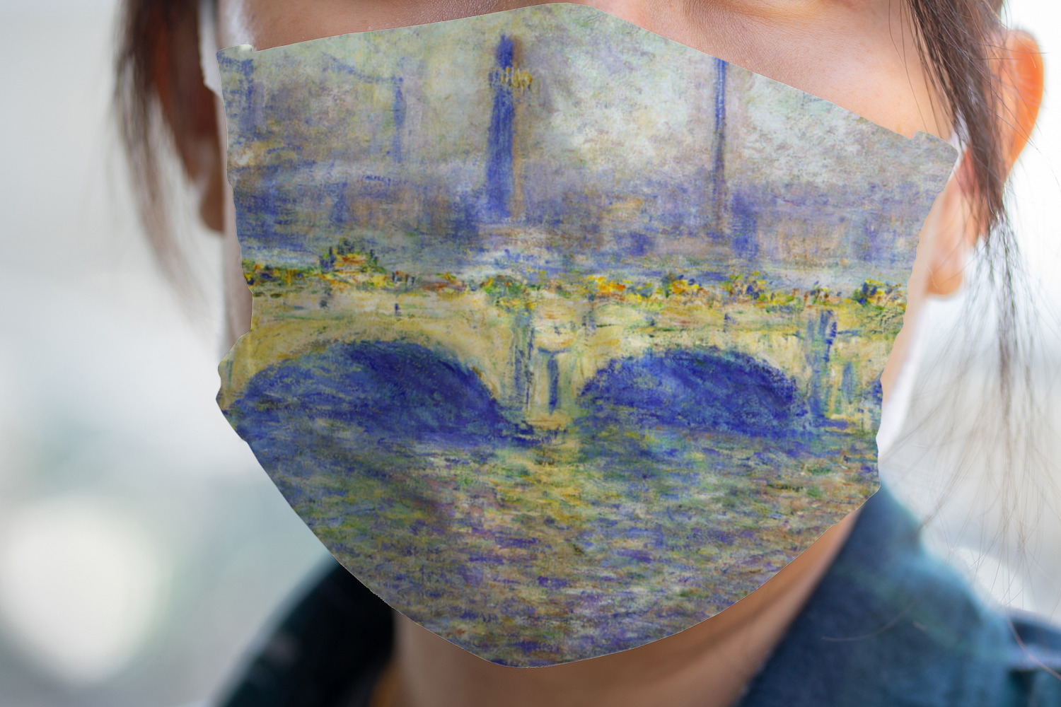 Waterloo Bridge by Claude Monet Face Mask Cover - YouCustomizeIt