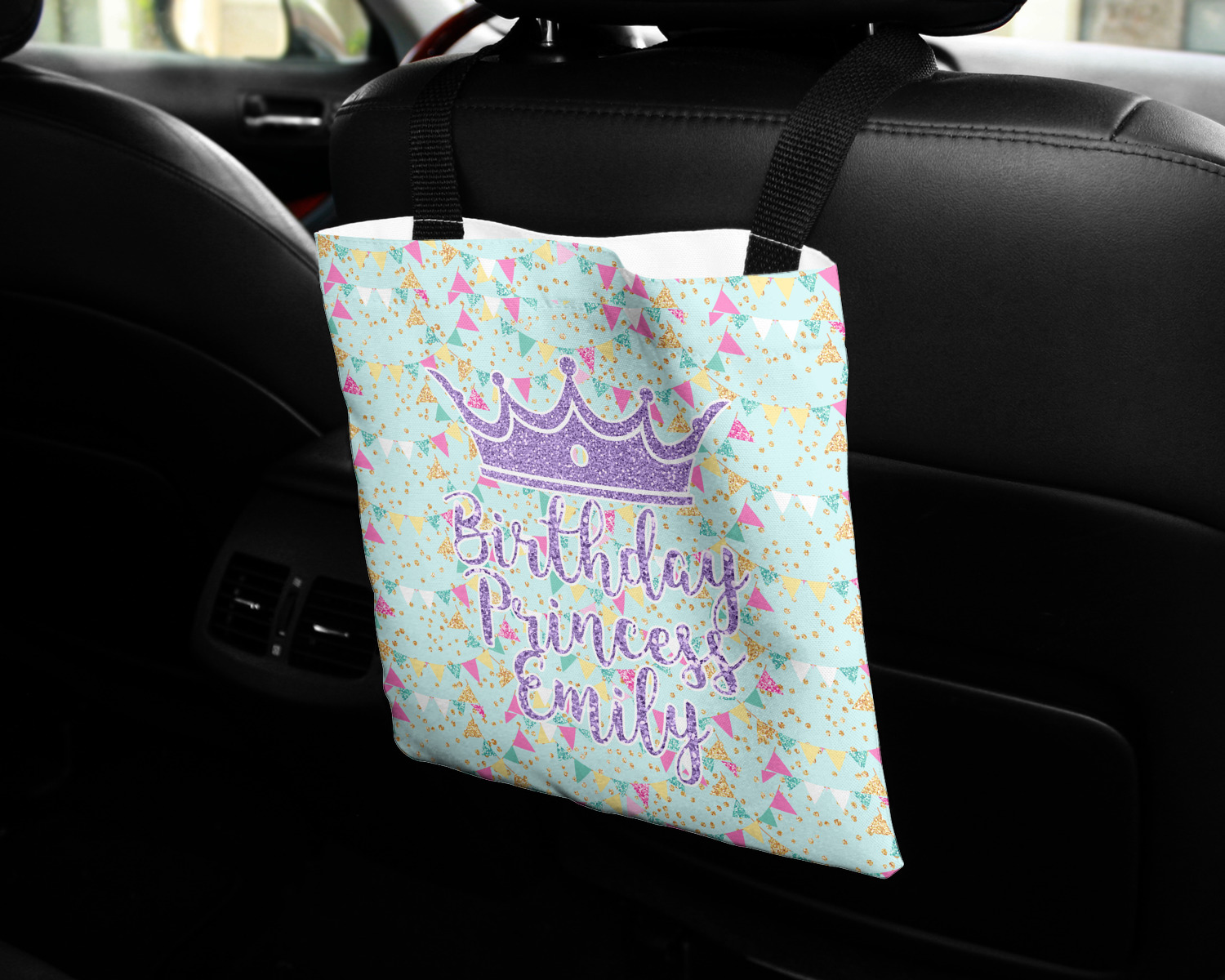 Custom Birthday Princess Auto Back Seat Organizer Bag (Personalized ...