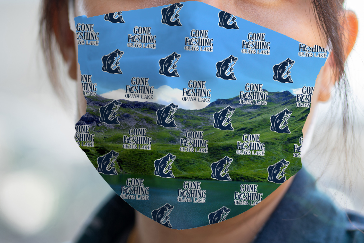 Gone Fishing Face Mask Cover (Personalized) - YouCustomizeIt