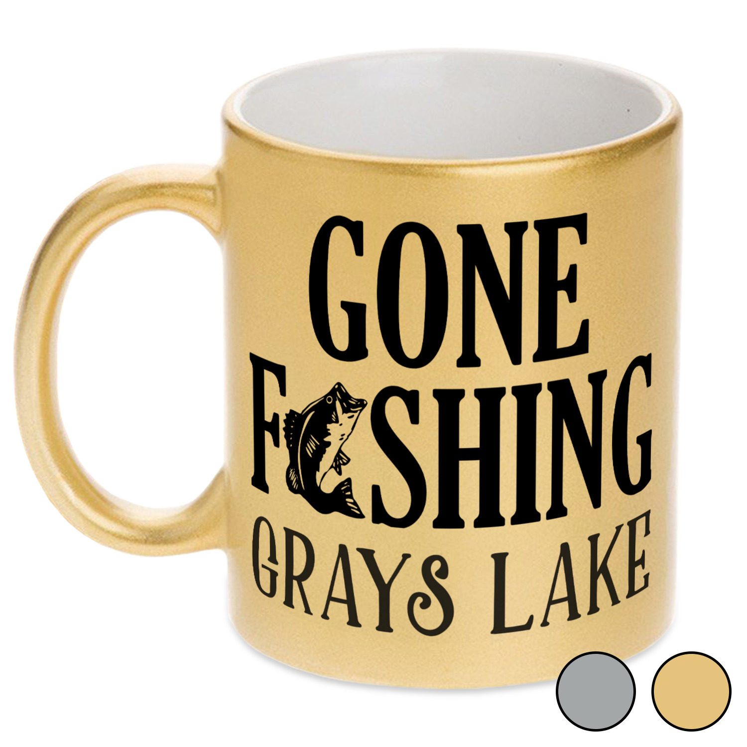 Gone Fishing Metallic Mug (Personalized) - YouCustomizeIt