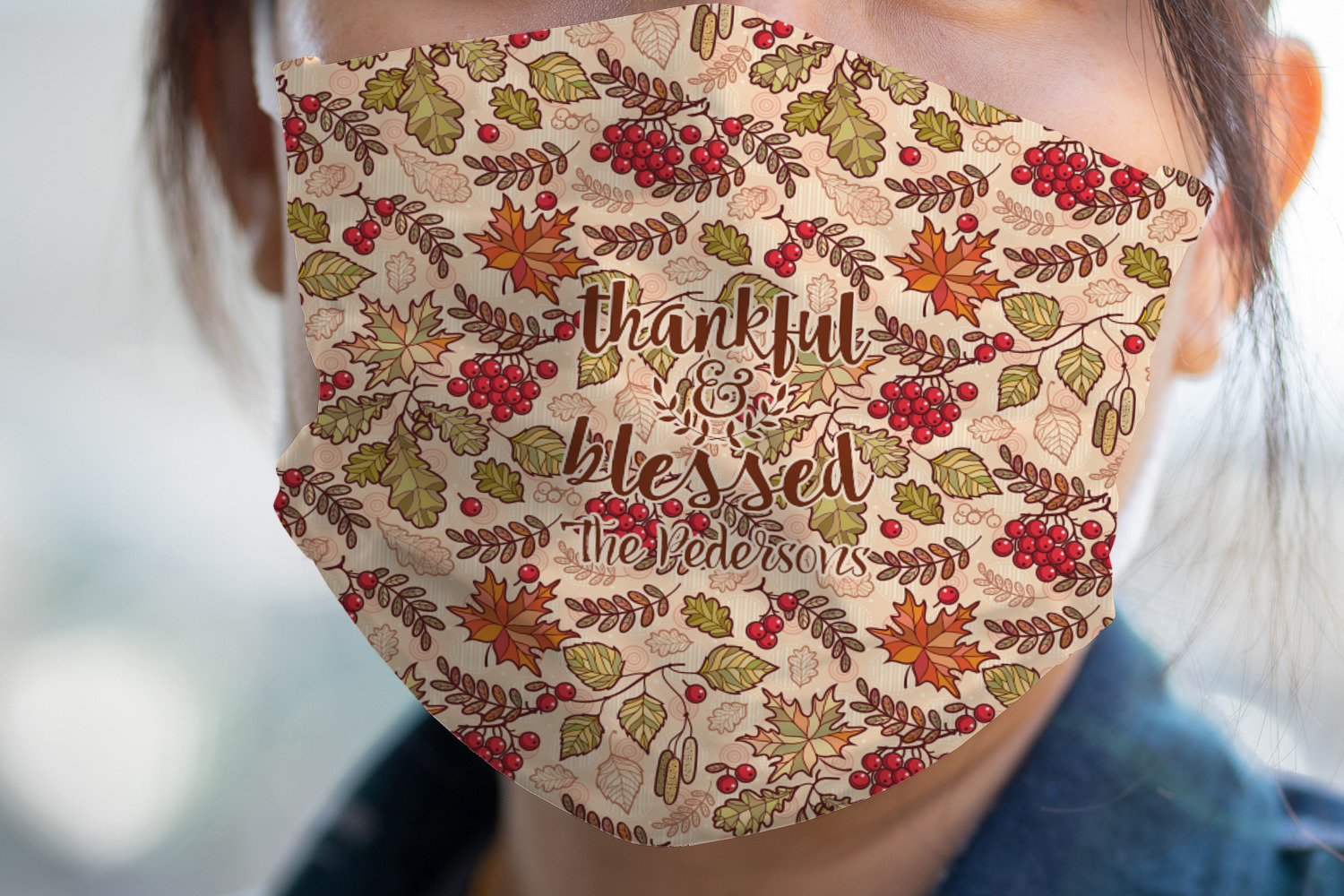 Thankful & Blessed Face Mask Cover (Personalized) - YouCustomizeIt