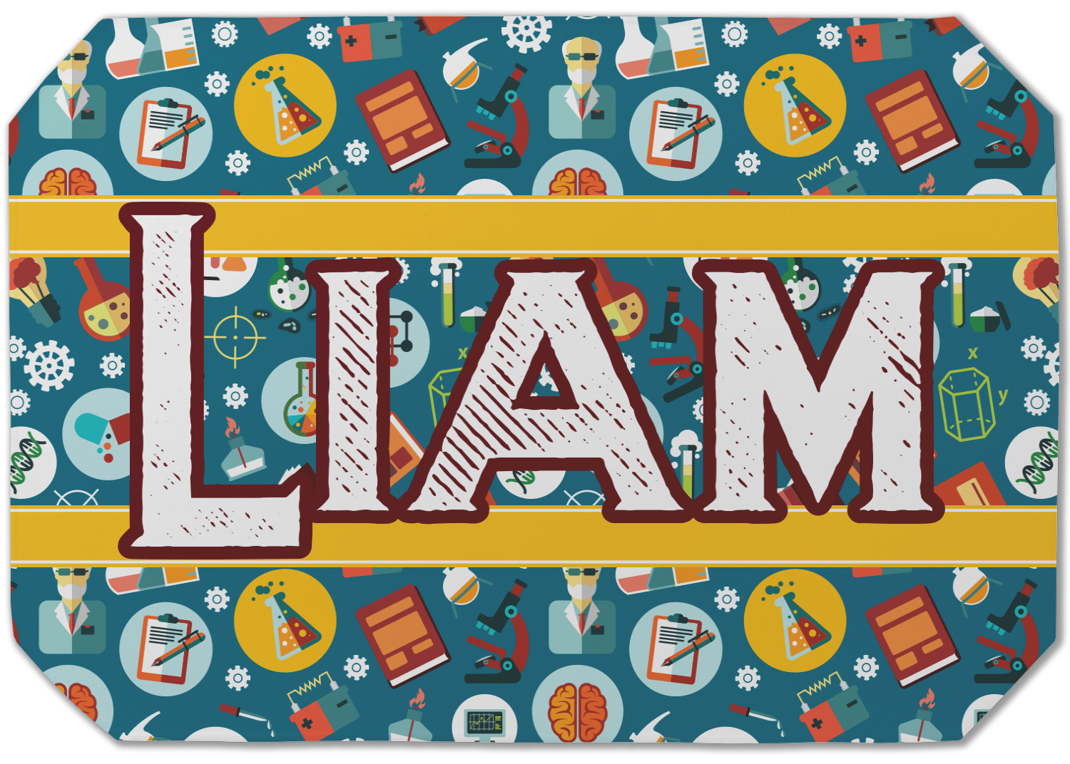 Custom Rocket Science Dining Table Mat - Octagon w/ Name or Text ...