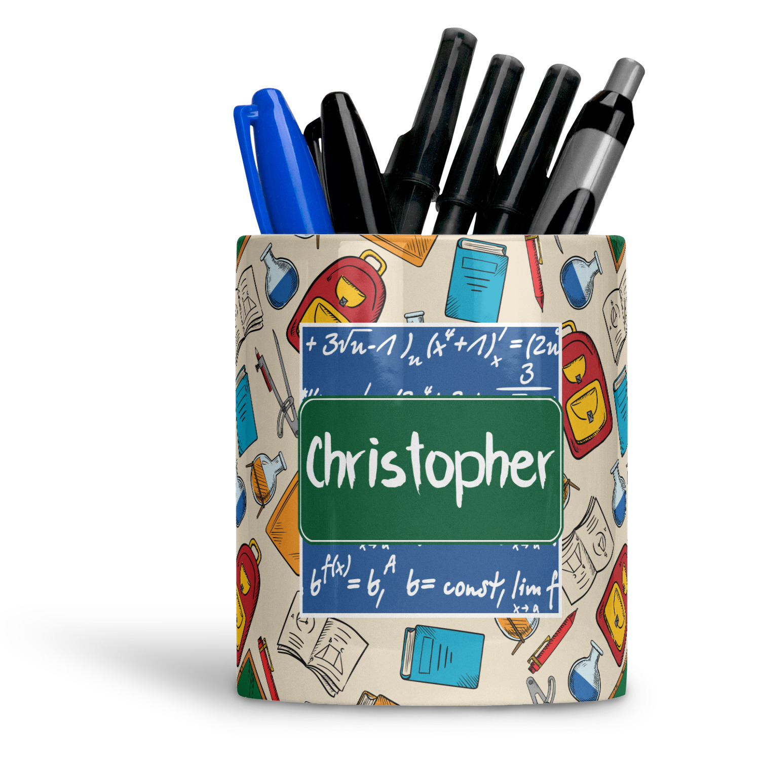 Math Lesson Ceramic Pen Holder - YouCustomizeIt