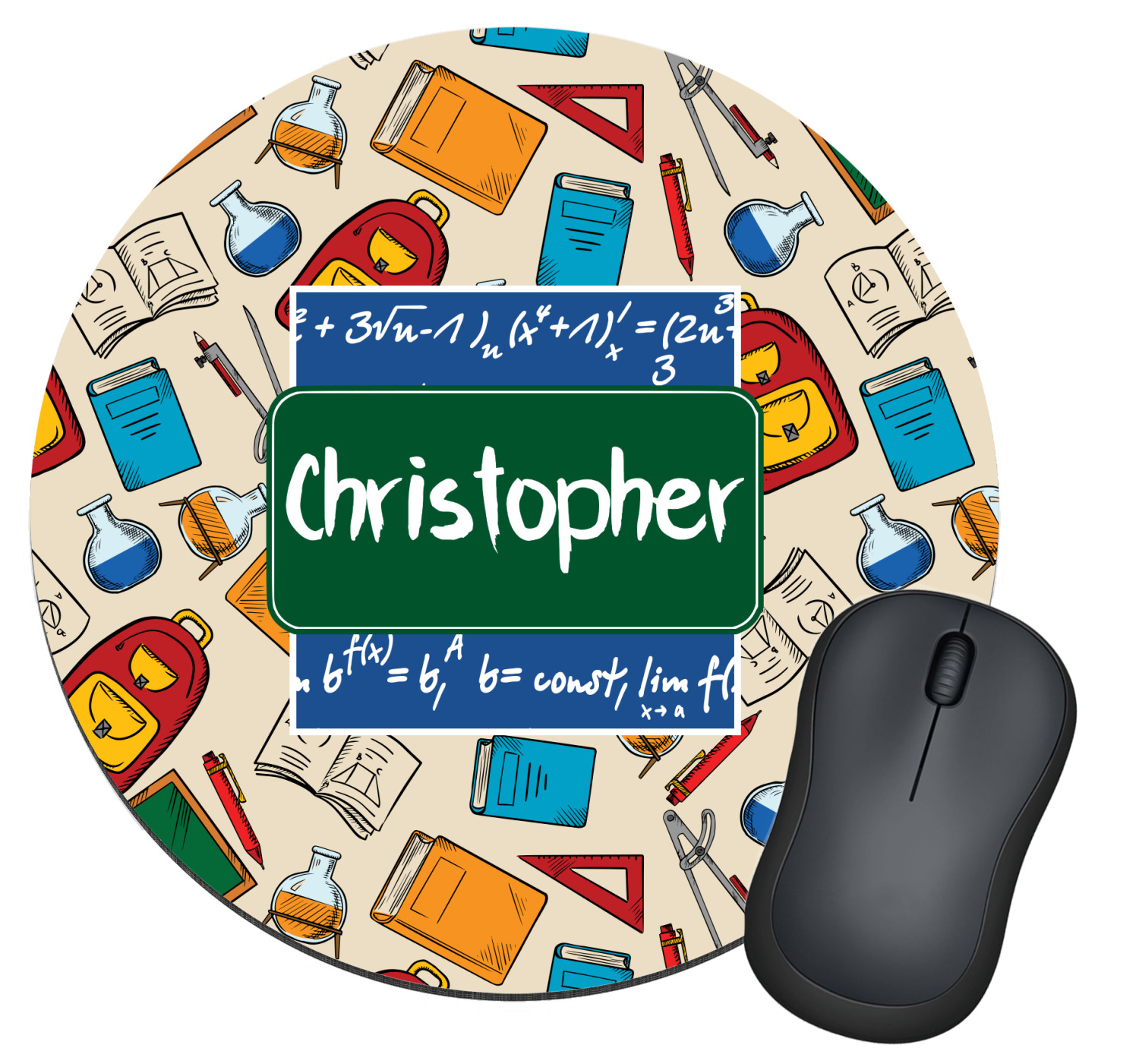 Math Lesson Round Mouse Pad (Personalized) - YouCustomizeIt