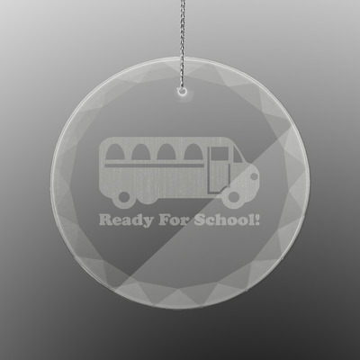 School Bus Engraved Glass Ornament (Personalized) - YouCustomizeIt
