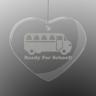 School Bus Engraved Glass Ornament (Personalized) - YouCustomizeIt
