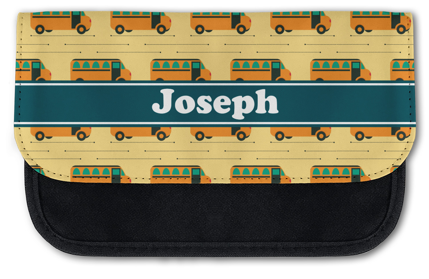 Custom School Bus Canvas Pencil Case w/ Name or Text | YouCustomizeIt