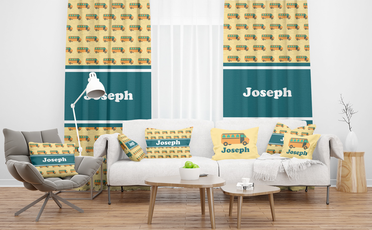 Custom School Bus Curtain (Personalized) | YouCustomizeIt