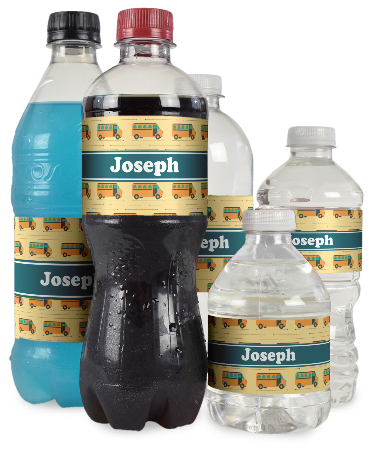 Custom School Bus Water Bottle Labels - Custom Sized (Personalized ...