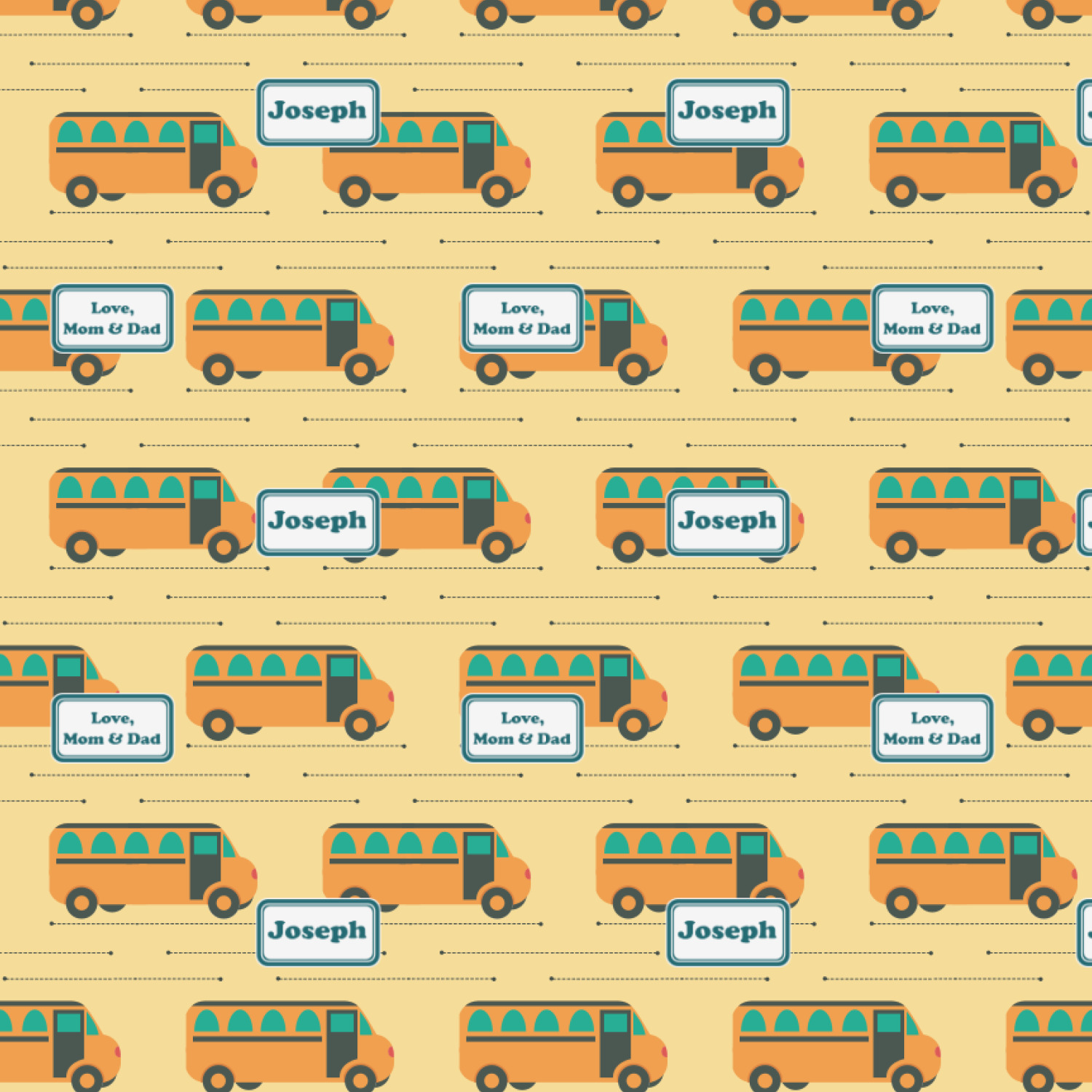 School Bus Wrapping Paper Roll - Small (Personalized) - YouCustomizeIt