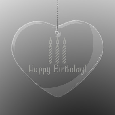 Happy Birthday Engraved Glass Ornament (Personalized) - YouCustomizeIt