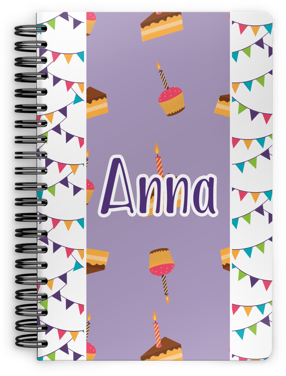 Happy Birthday Spiral Bound Notebook - 7x10 (Personalized) - YouCustomizeIt