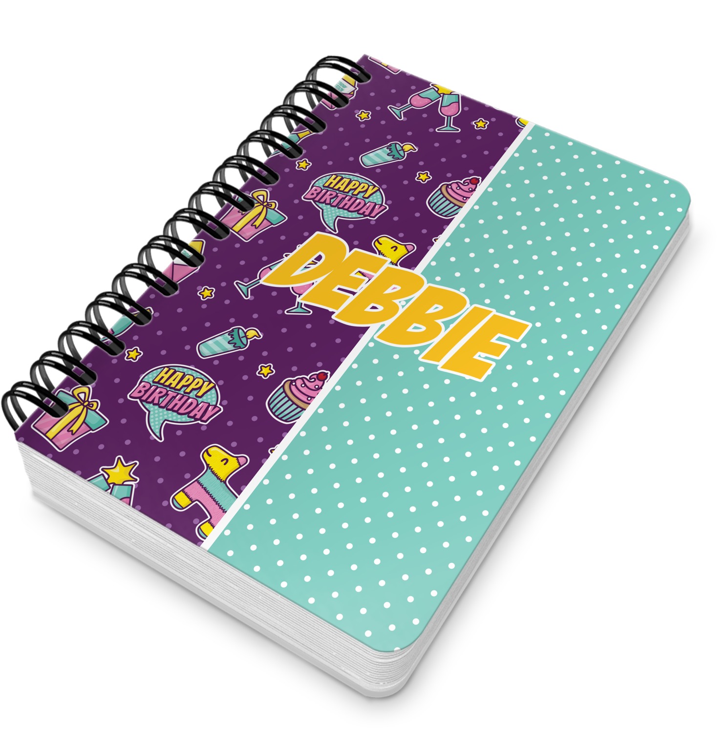 Pinata Birthday Spiral Bound Notebook - 5x7 (Personalized) - YouCustomizeIt