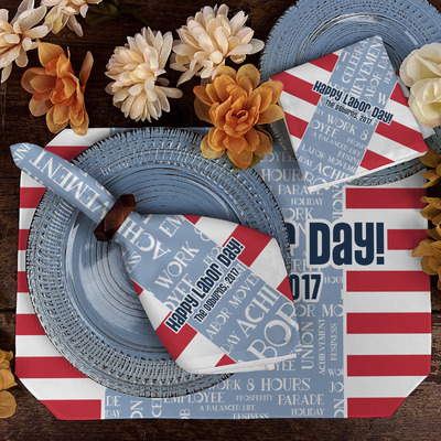 Custom Labor Day Dining Table Mat - Octagon w/ Name or Text ...