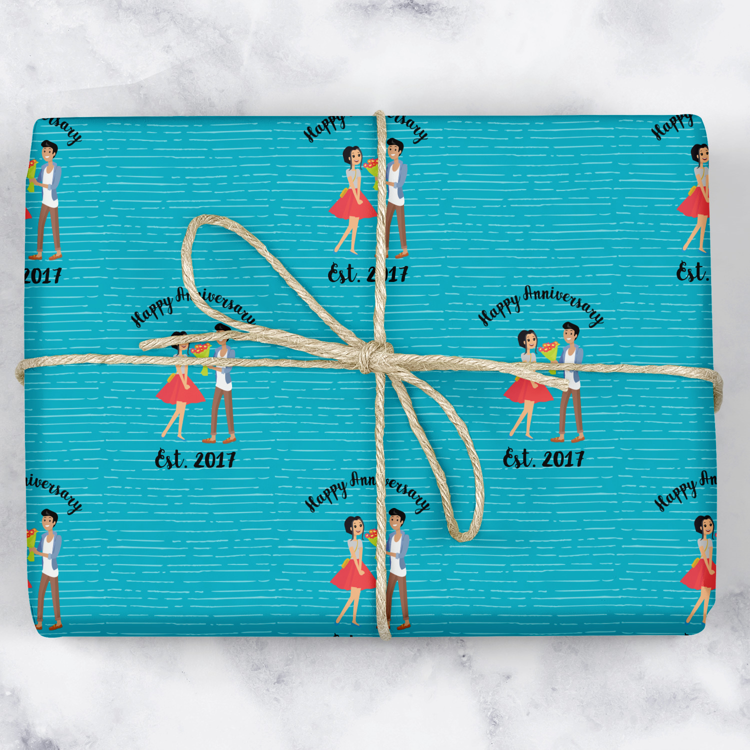 Happy Anniversary Wrapping Paper Roll - Small (Personalized ...