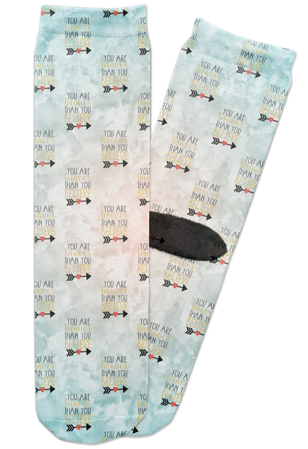 Custom Inspirational Quotes Adult Crew Socks | YouCustomizeIt