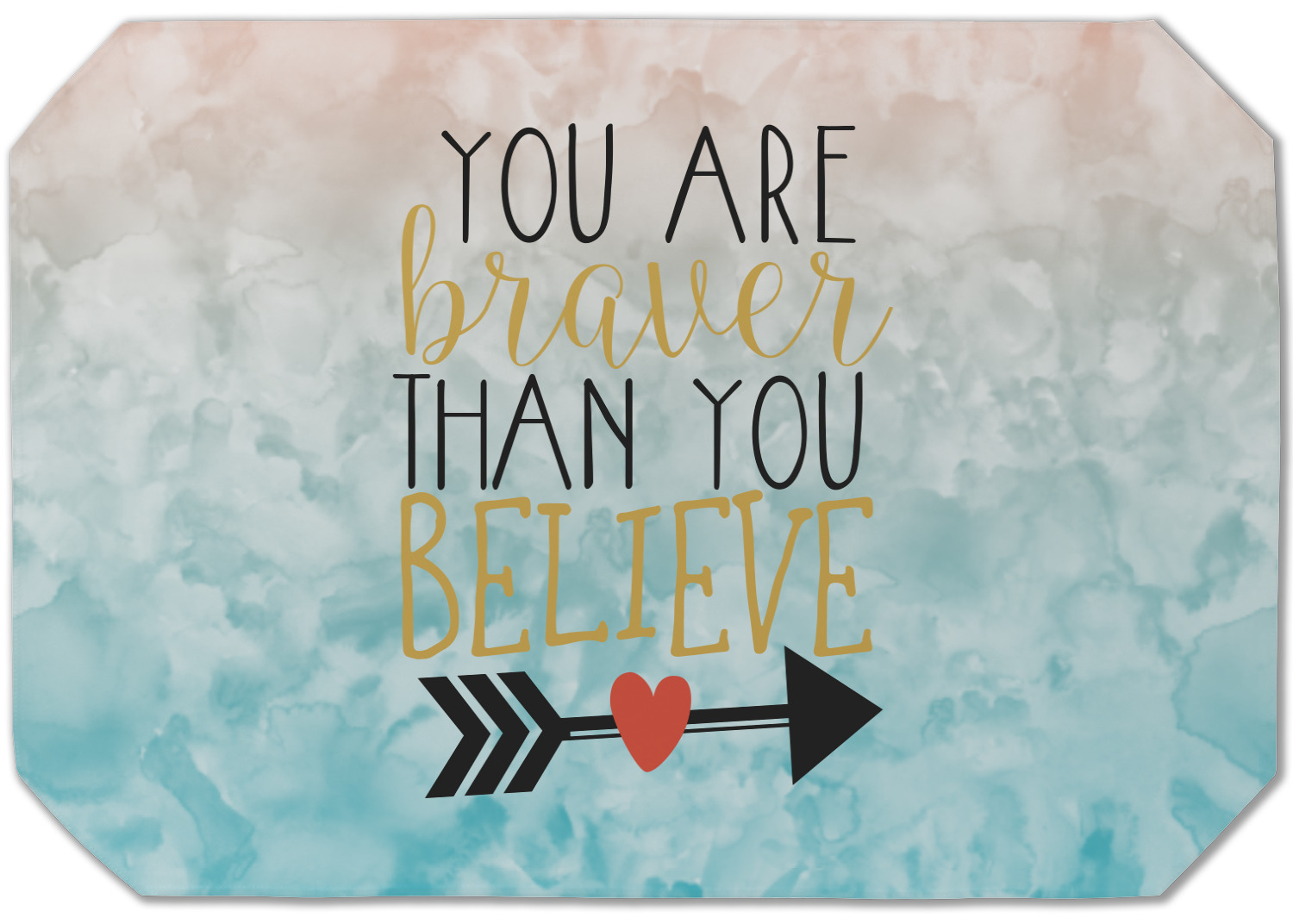 Custom Inspirational Quotes Dining Table Mat - Octagon | YouCustomizeIt