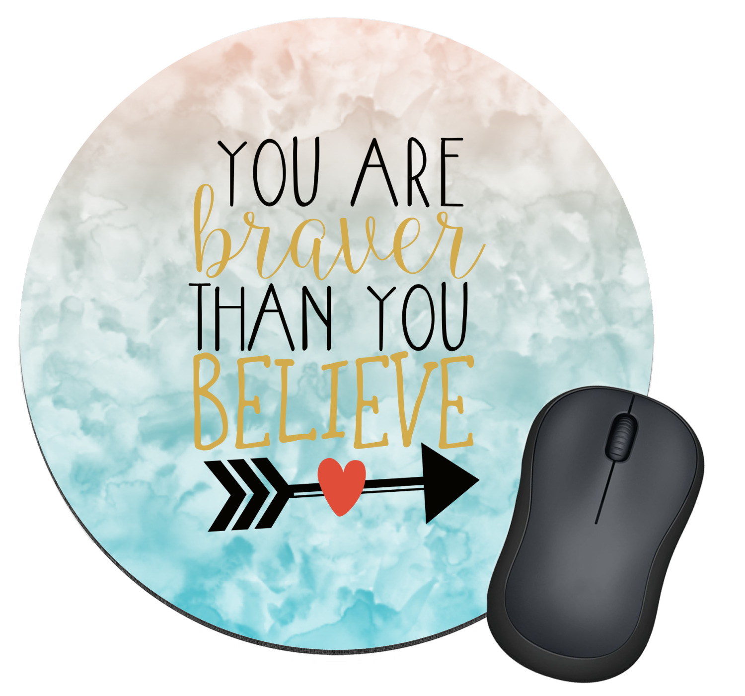 Inspirational Quotes Round Mouse Pad (Personalized) - YouCustomizeIt