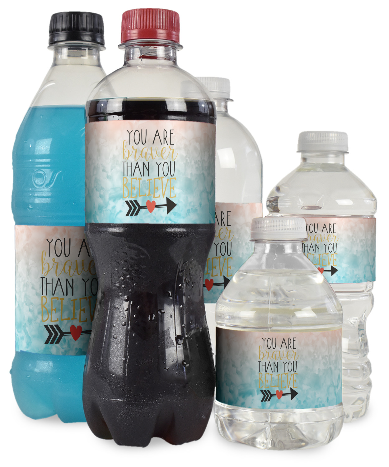 Custom Inspirational Quotes Water Bottle Labels - Custom Sized ...