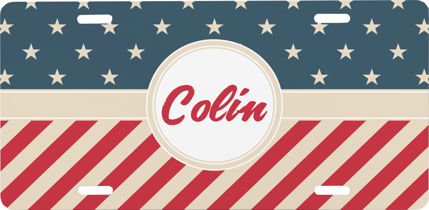 Stars and Stripes Front License Plate (Personalized) - YouCustomizeIt