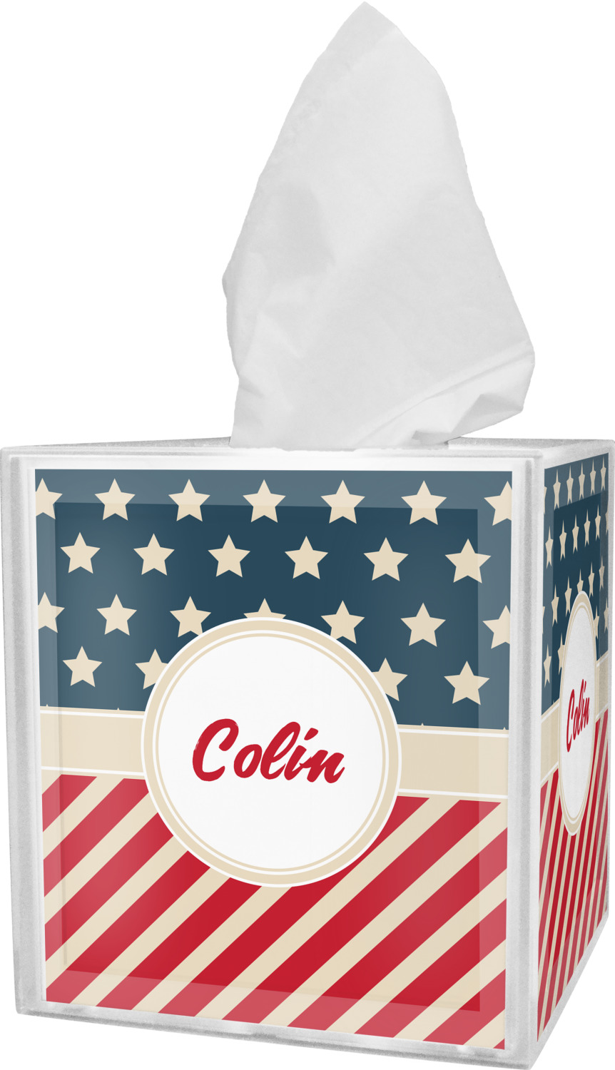 Stars and Stripes Tissue Box Cover (Personalized) - YouCustomizeIt