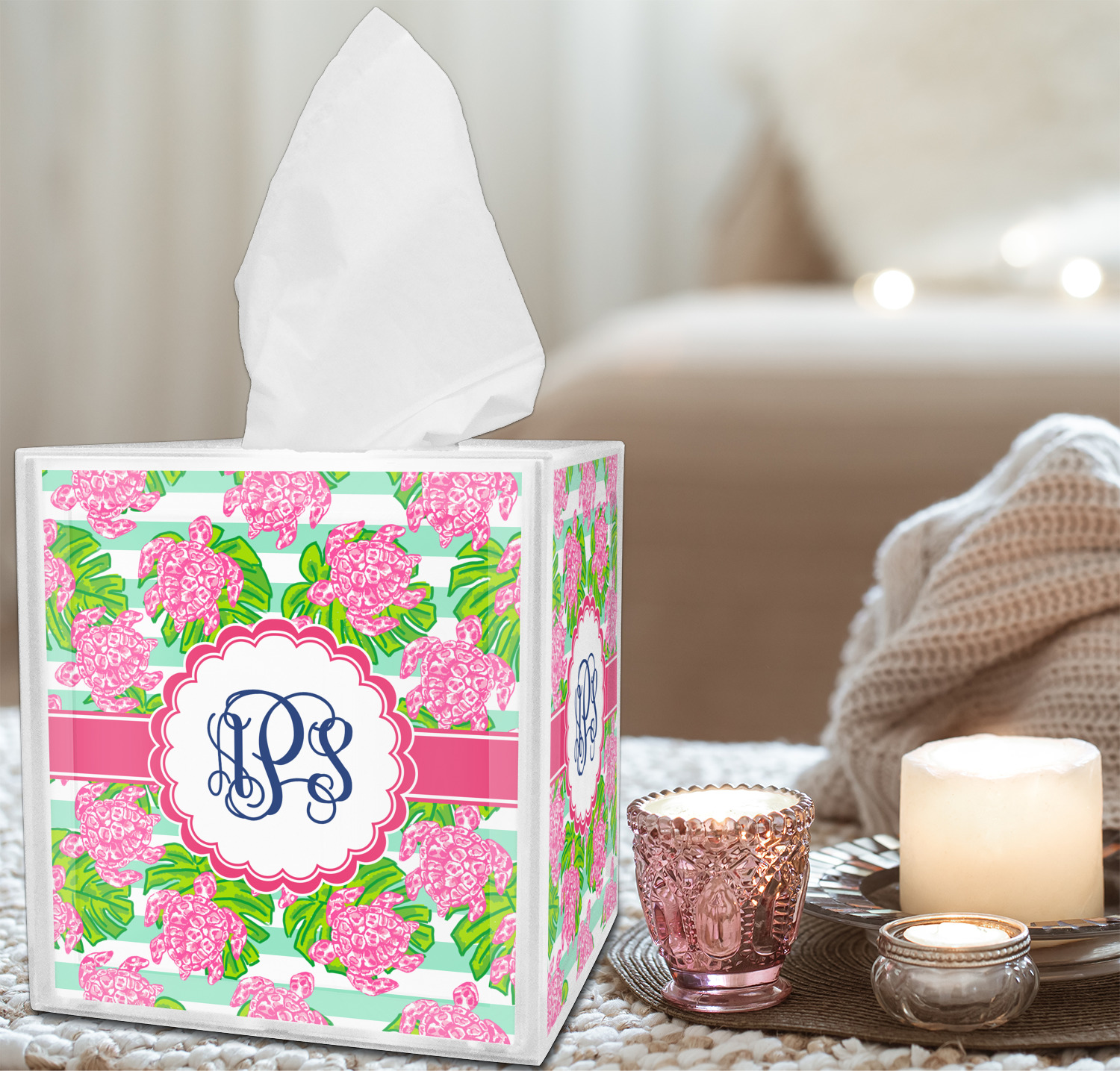 Preppy Tissue Box Cover (Personalized) - YouCustomizeIt