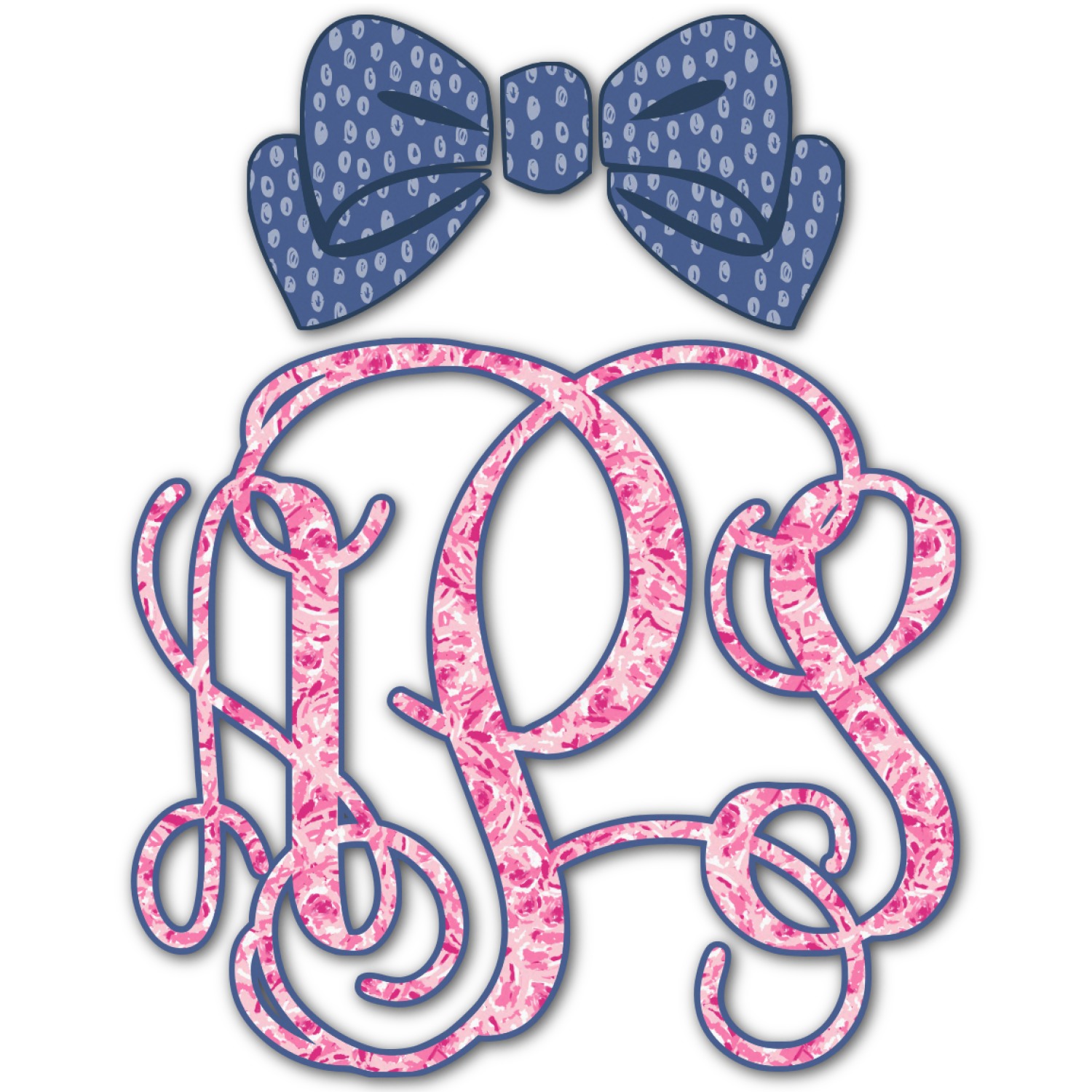 Preppy Monogram Decal - Medium (Personalized) - YouCustomizeIt
