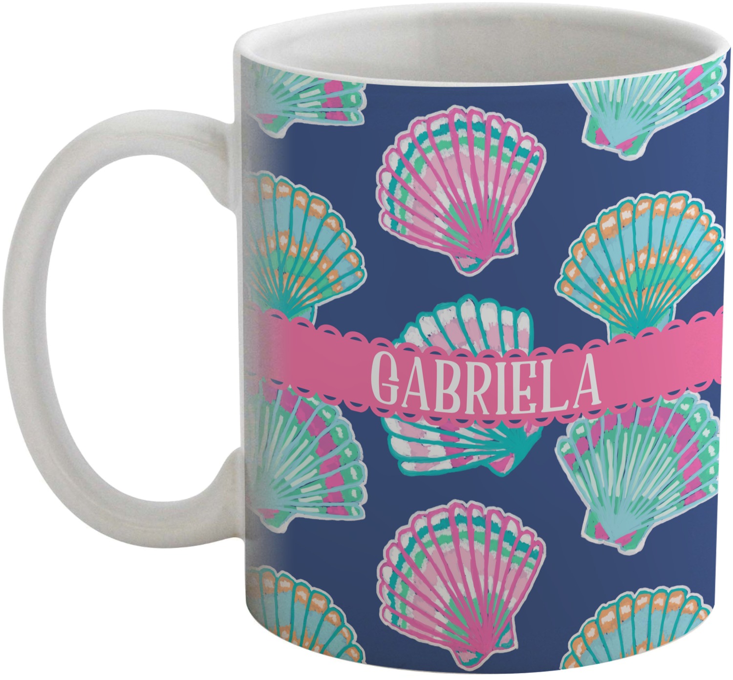Preppy Sea Shells Coffee Mug (Personalized) - YouCustomizeIt