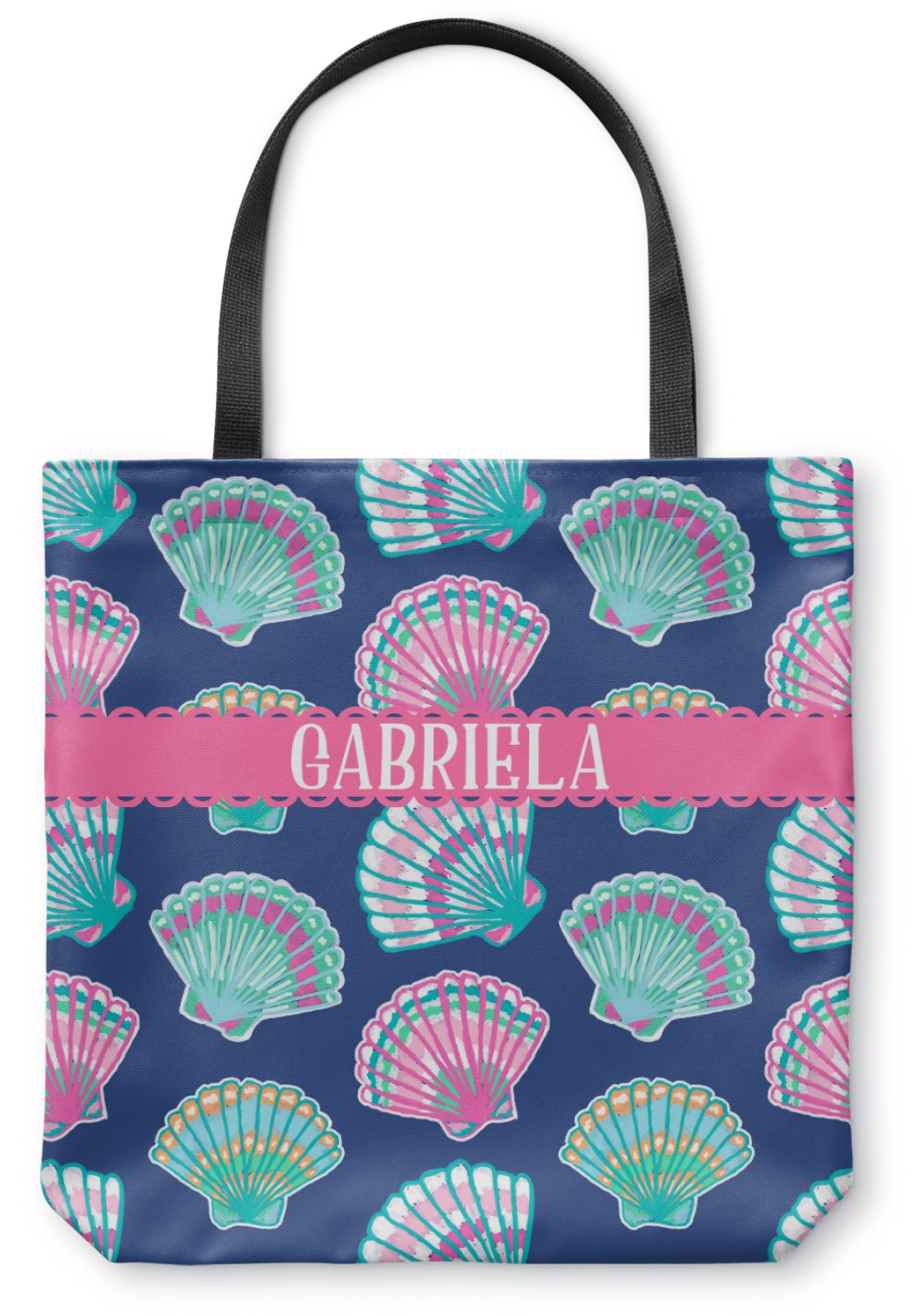 Preppy Sea Shells Canvas Tote Bag (Personalized) - YouCustomizeIt