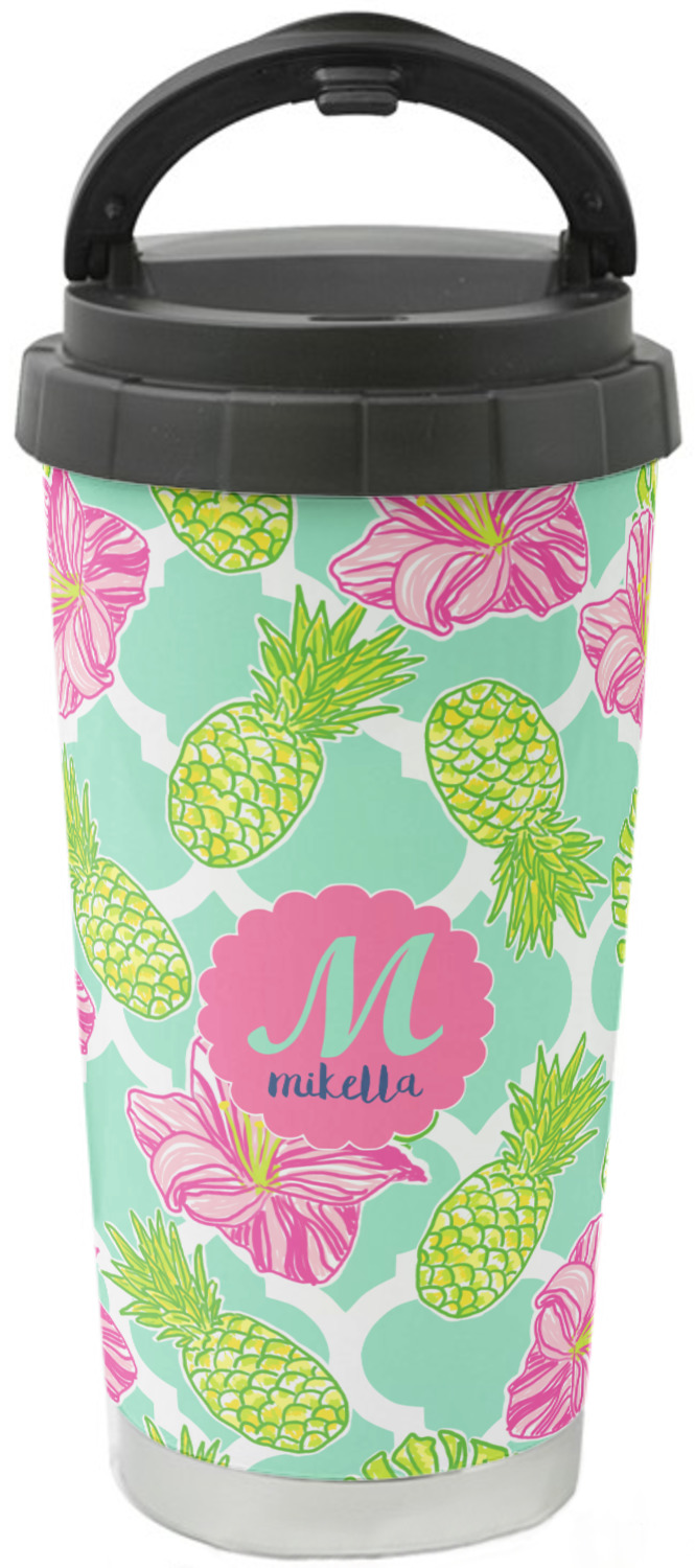 Preppy Hibiscus Stainless Steel Coffee Tumbler (Personalized ...