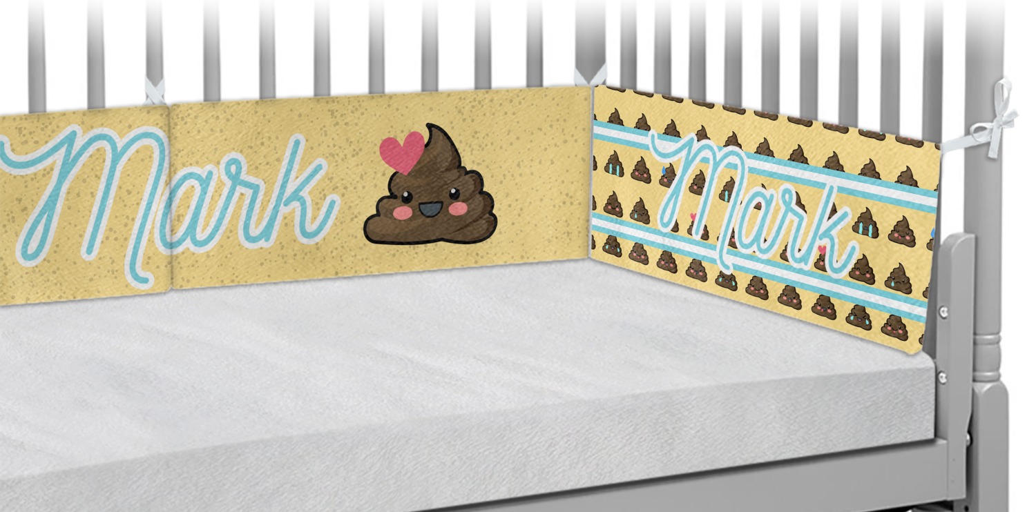 Poop Emoji Crib Bumper Pads (Personalized) - YouCustomizeIt