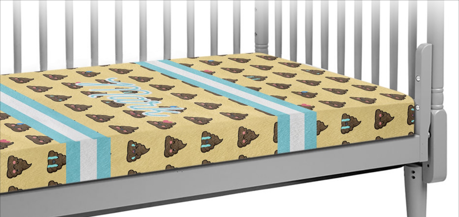 Poop Emoji Crib Fitted Sheet (Personalized) - YouCustomizeIt