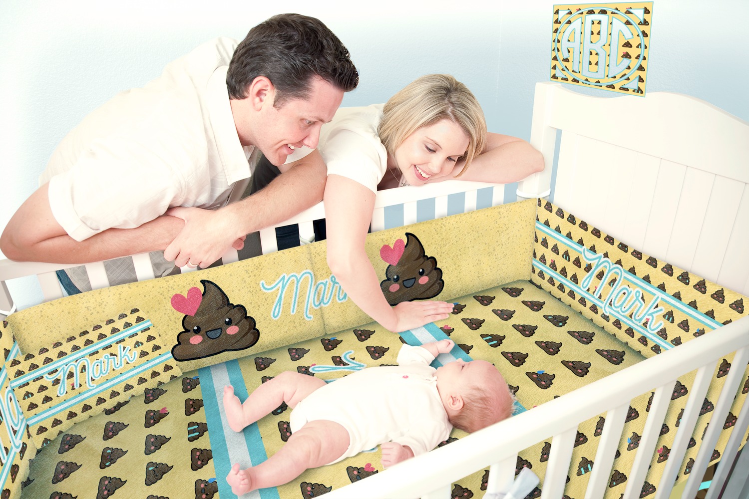 Custom Poop Emoji Crib Comforter / Quilt (Personalized) | YouCustomizeIt