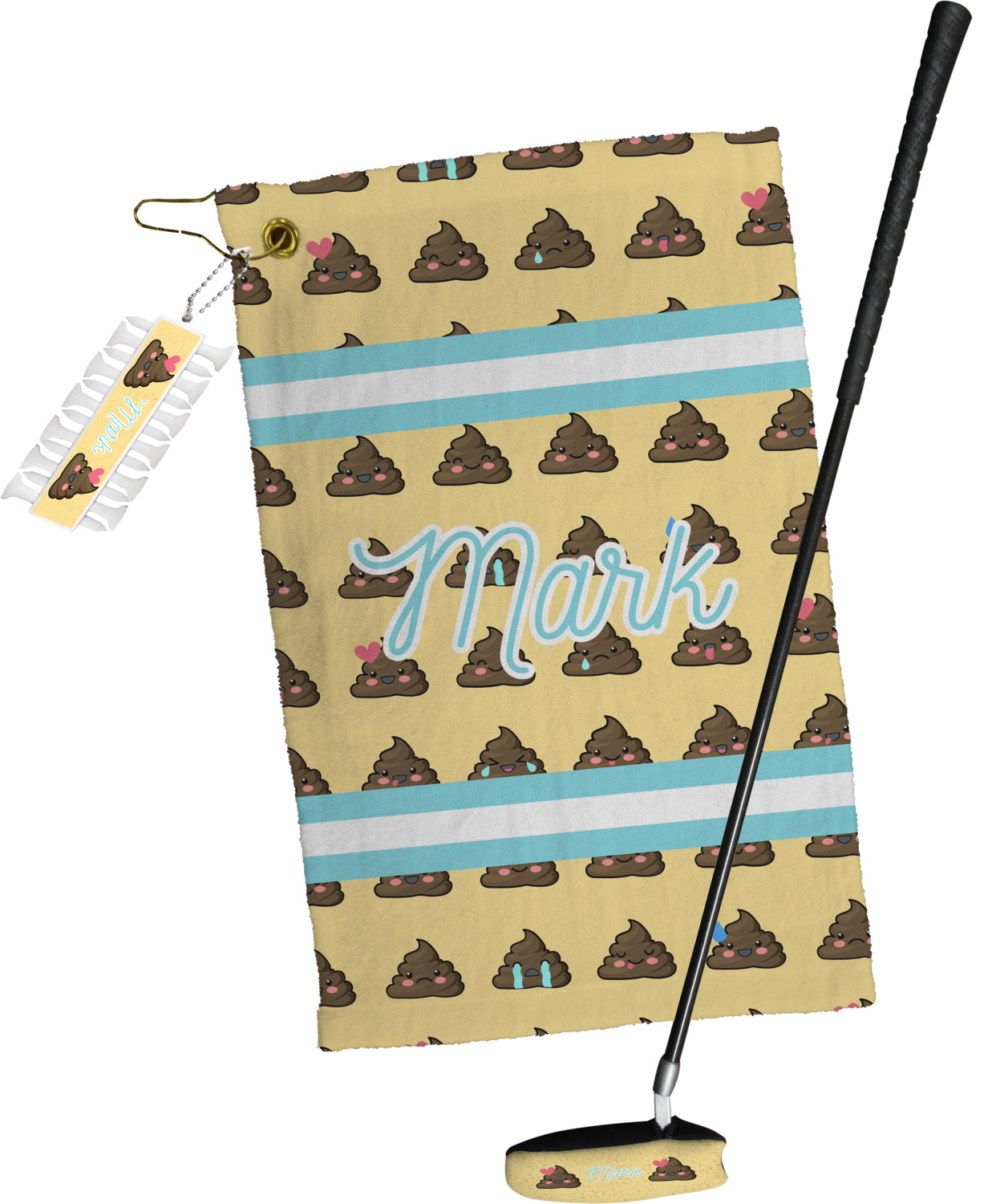 Poop Emoji Golf Towel Gift Set (Personalized) - YouCustomizeIt