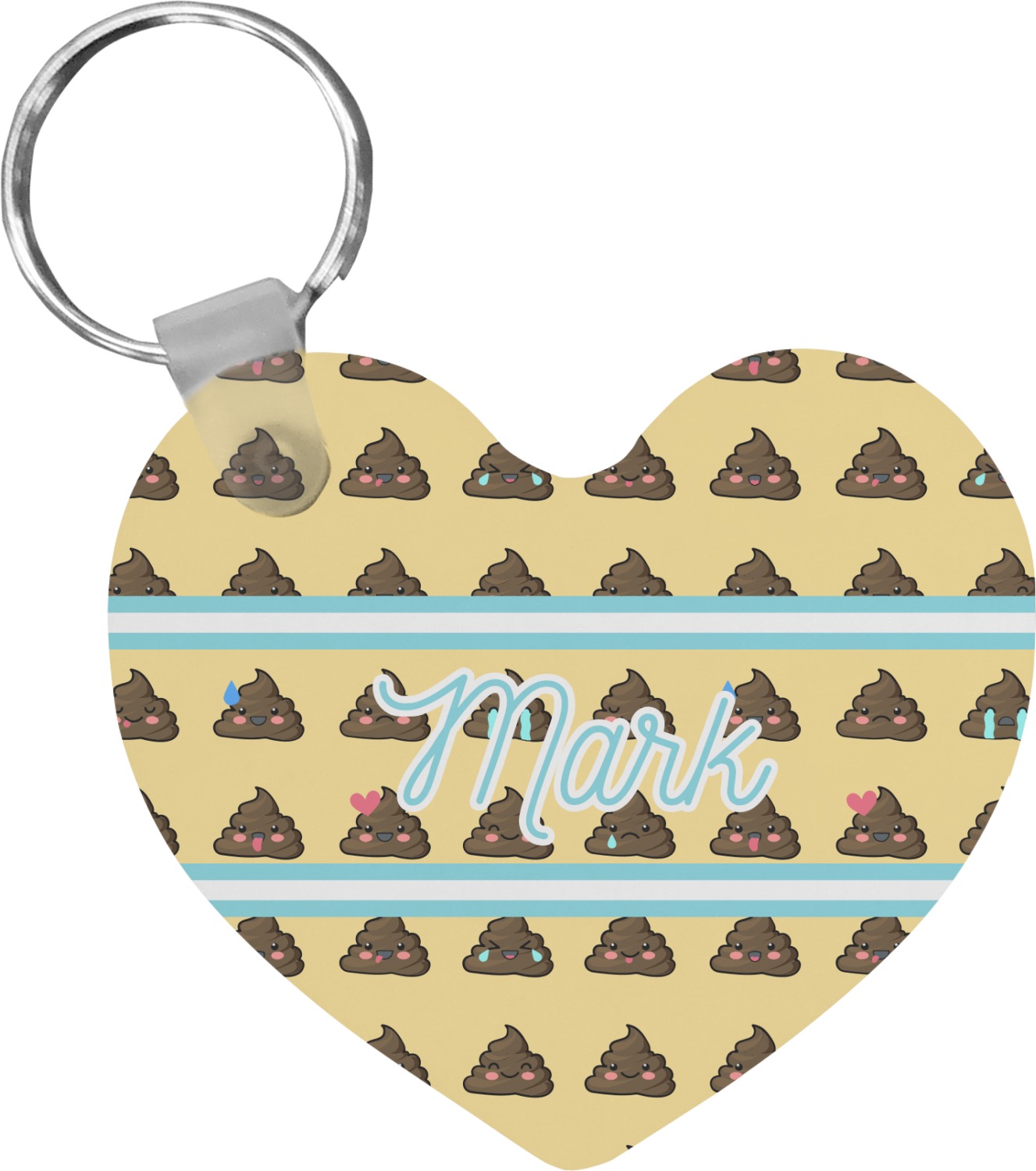 Poop Emoji Heart Keychain (Personalized) - YouCustomizeIt