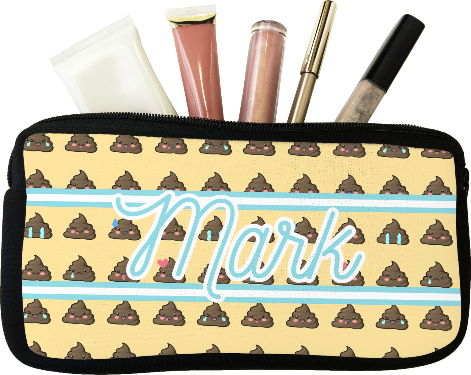 Custom Poop Emoji Makeup / Cosmetic Bag (Personalized) | YouCustomizeIt