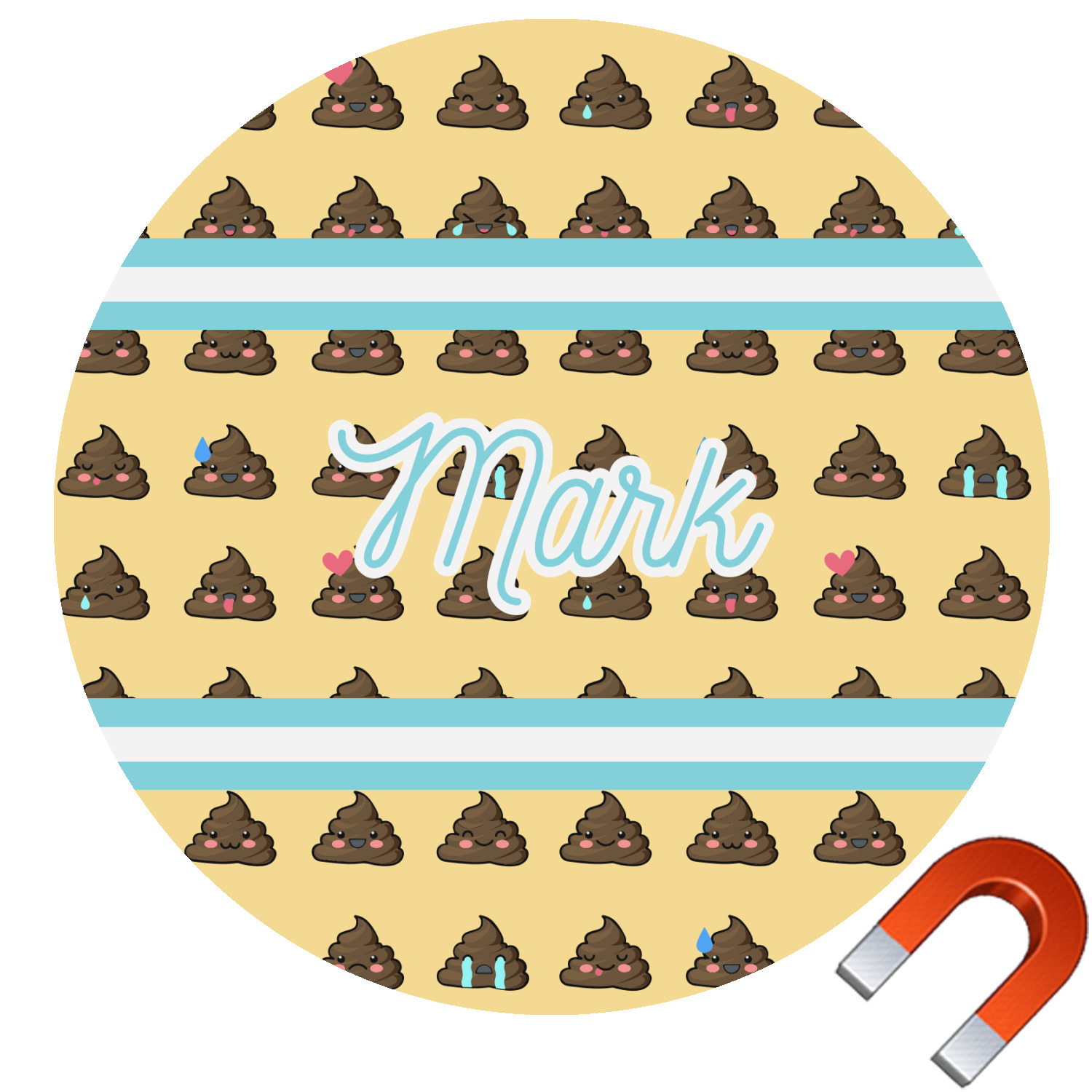 Poop Emoji Car Magnet (Personalized) - YouCustomizeIt