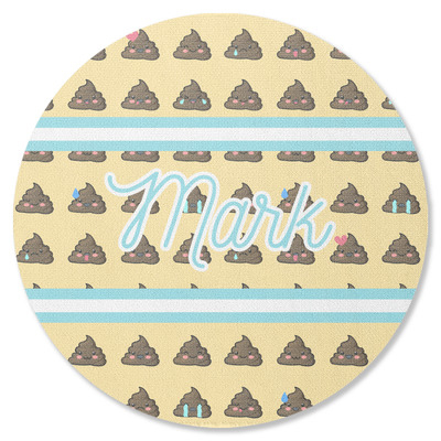 Custom Poop Emoji Rubber Backed Coaster (Personalized) | YouCustomizeIt
