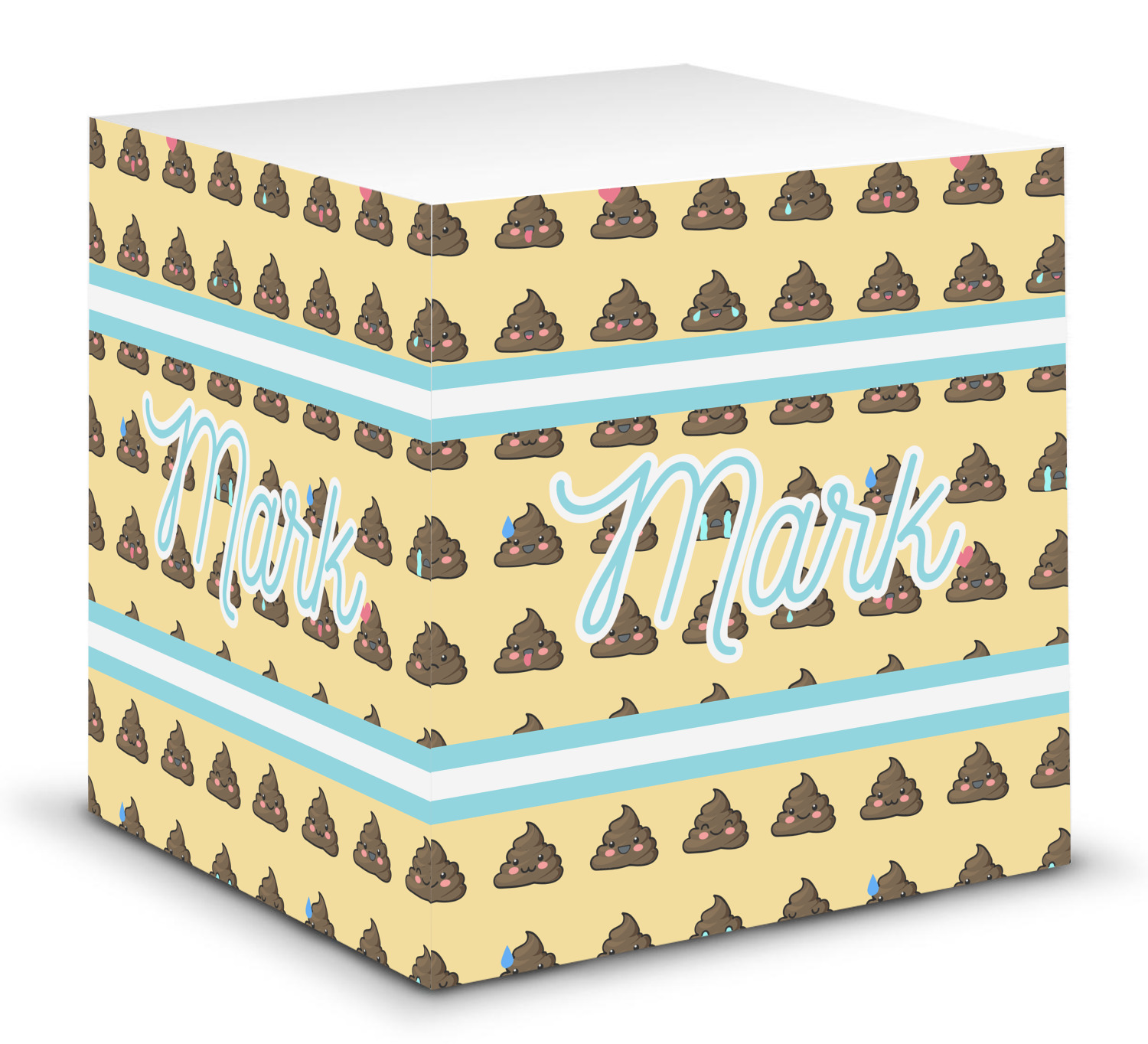 Custom Poop Emoji Sticky Note Cube (Personalized) | YouCustomizeIt