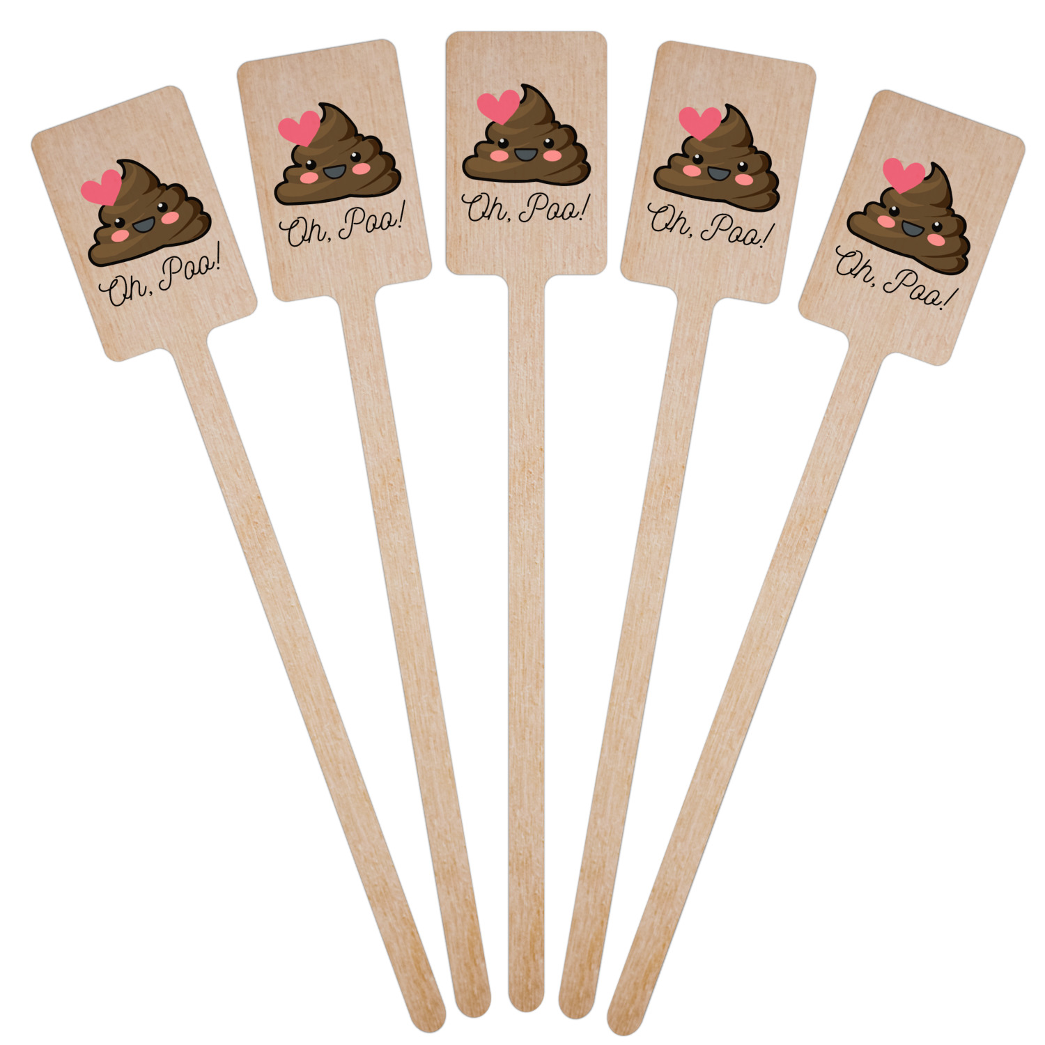 Poop Emoji Rectangle Wooden Stir Sticks (Personalized) - YouCustomizeIt
