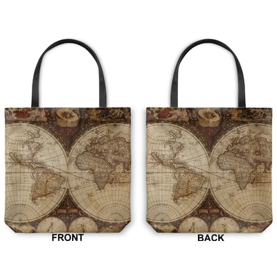 Custom Vintage World Map Canvas Tote Bag | YouCustomizeIt