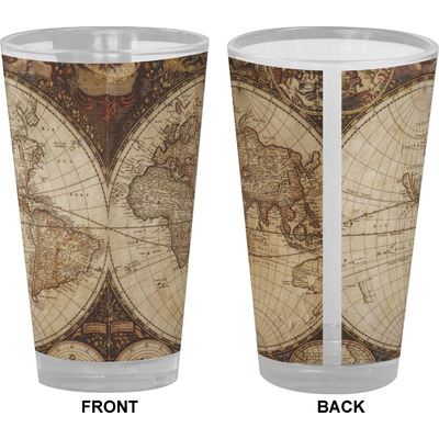 Custom Vintage World Map Pint Glass - Full Color | YouCustomizeIt