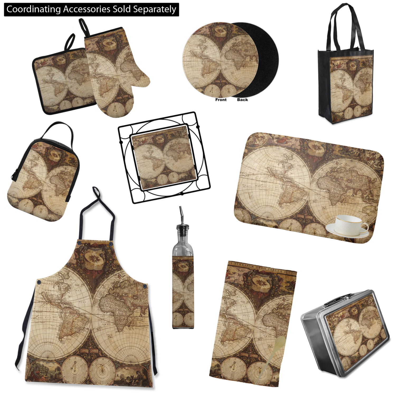 Custom Vintage World Map Oil Dispenser Bottle | YouCustomizeIt