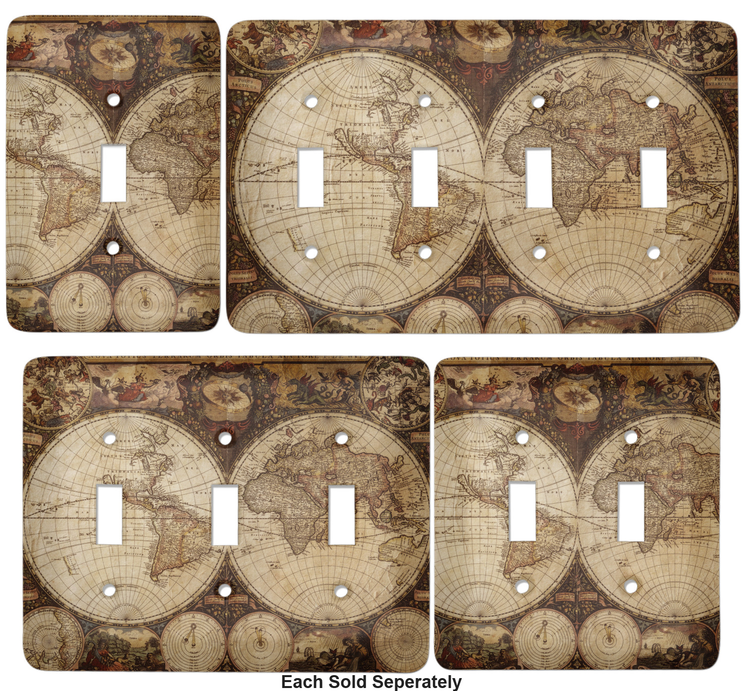 Vintage World Map Light Switch Cover - YouCustomizeIt