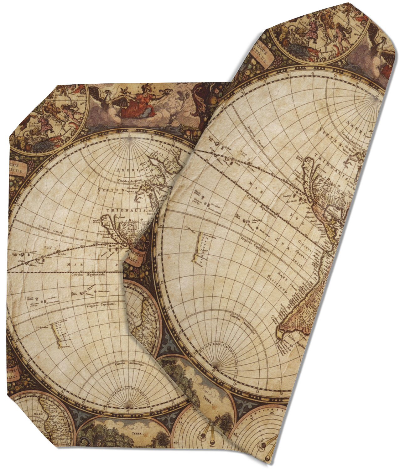 Custom Vintage World Map Dining Table Mat - Octagon | YouCustomizeIt