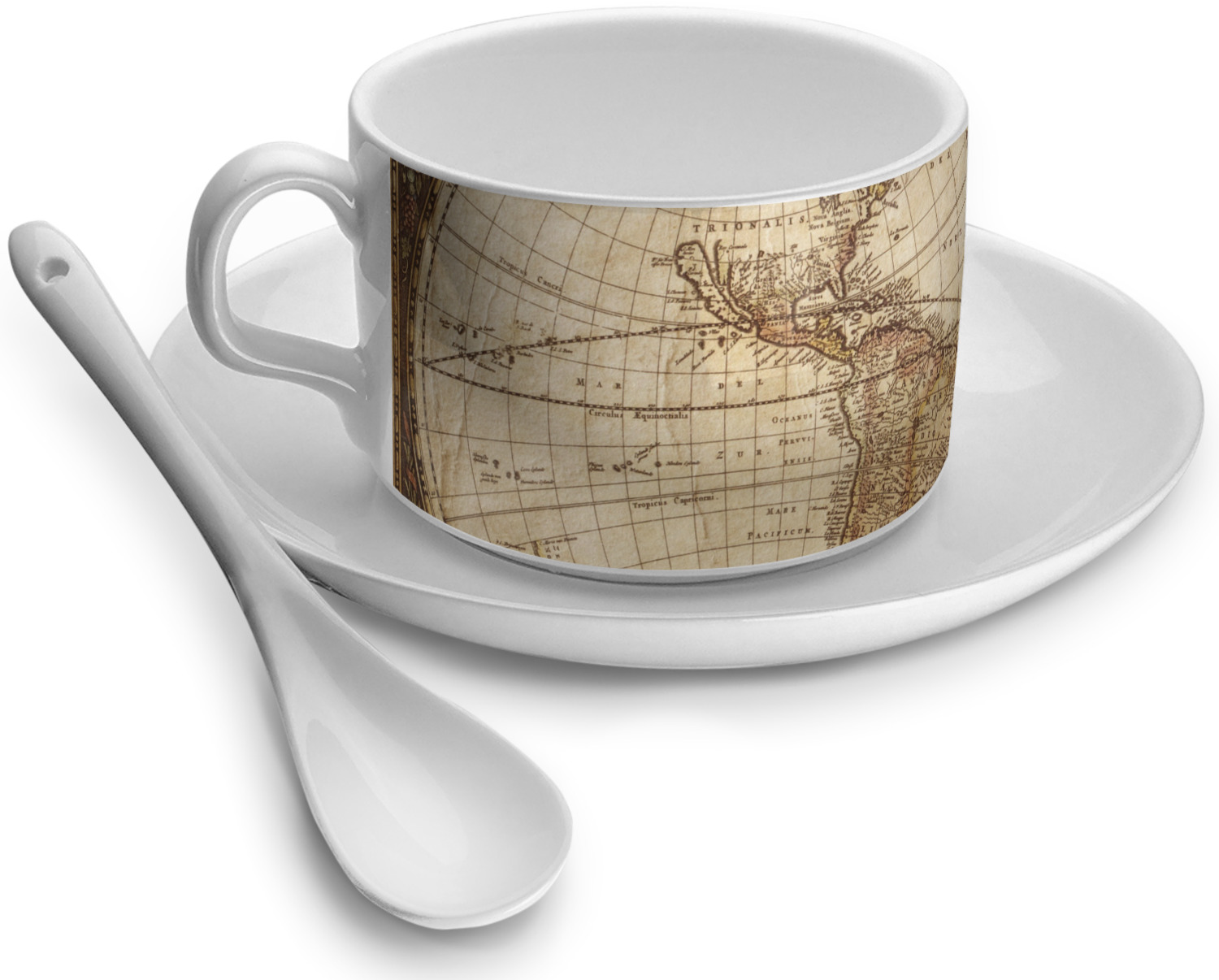 Vintage World Map Tea Cup - YouCustomizeIt