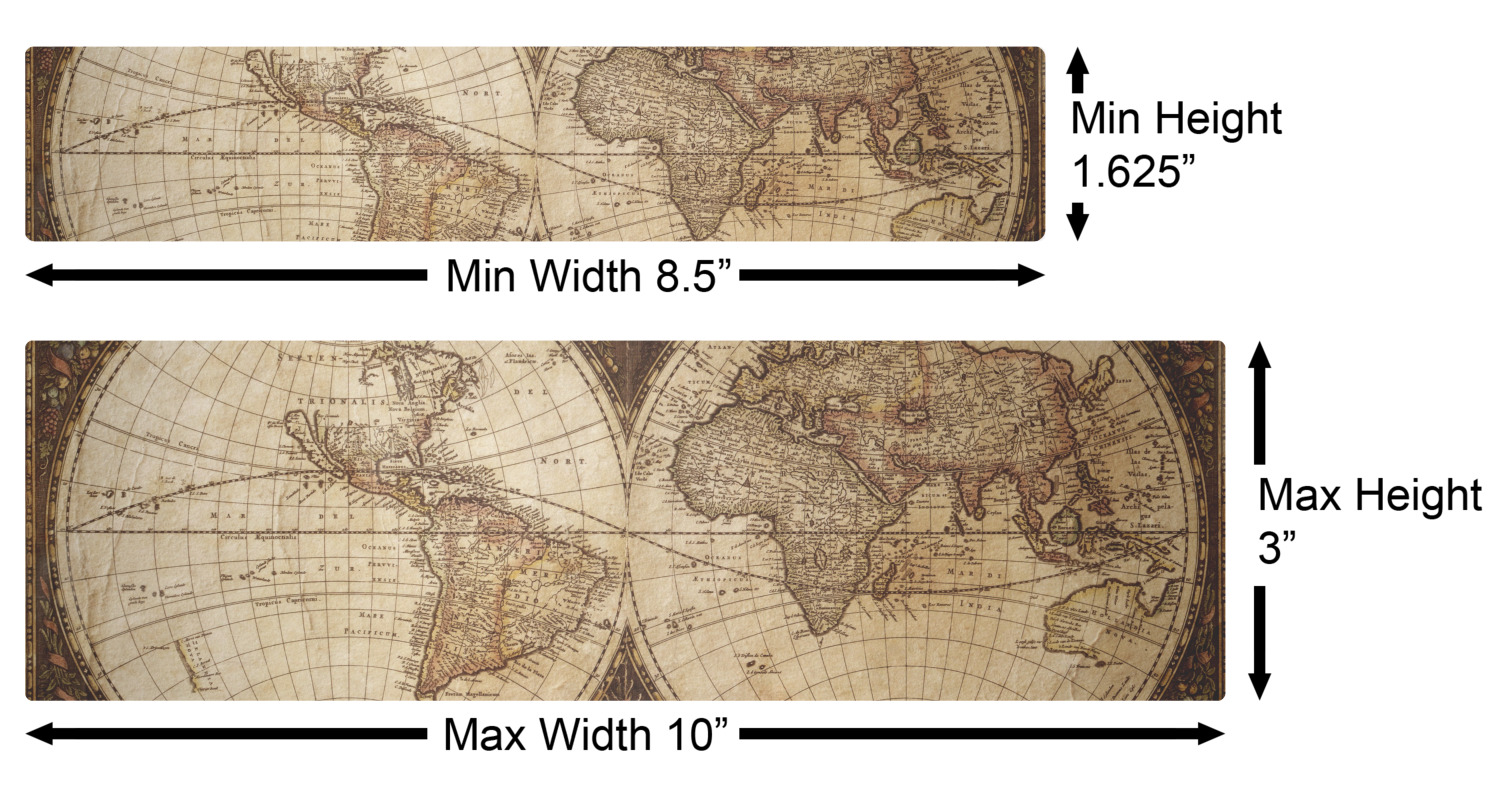 Custom Vintage World Map Water Bottle Labels - Custom Sized ...