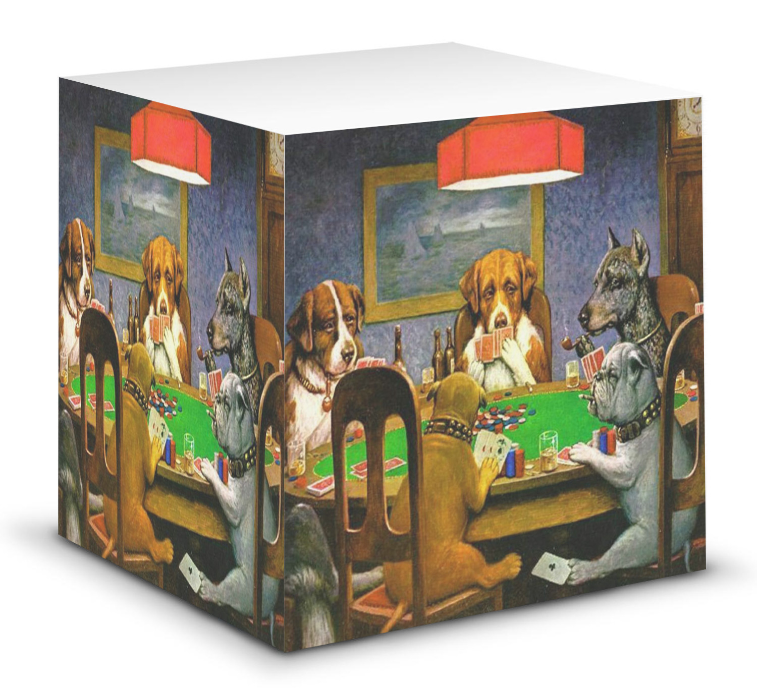 Dogs Playing Poker 1903 C.M.Coolidge Sticky Note Cube - YouCustomizeIt